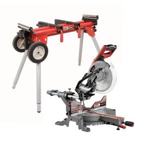 Lumberjack 12 Double Bevel Mitre Saw with Mobile Universal Stand Mi